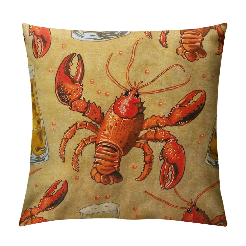 Nawypu Decorative Square Throw Pillow Case Cushion Cover, Beer Craw ...