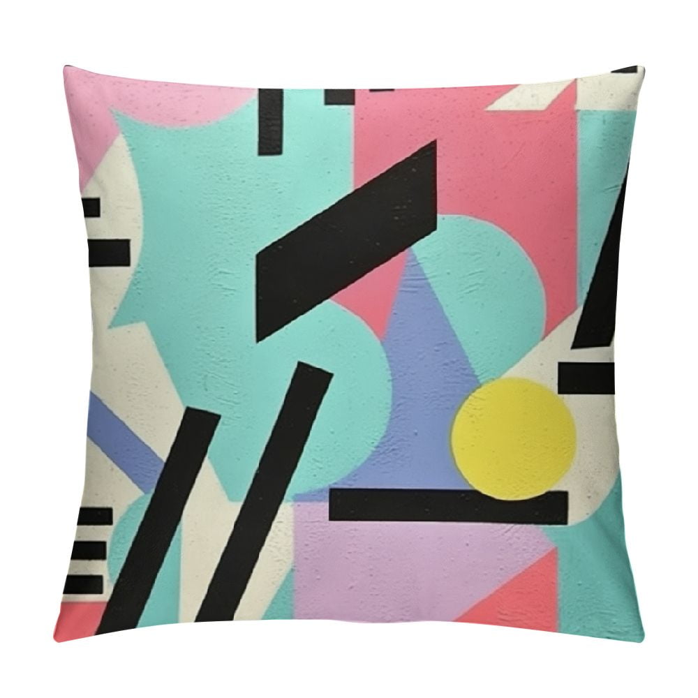 Nawypu Decorative Square Throw Pillow Cover Memphis Retro Vintage 80S ...