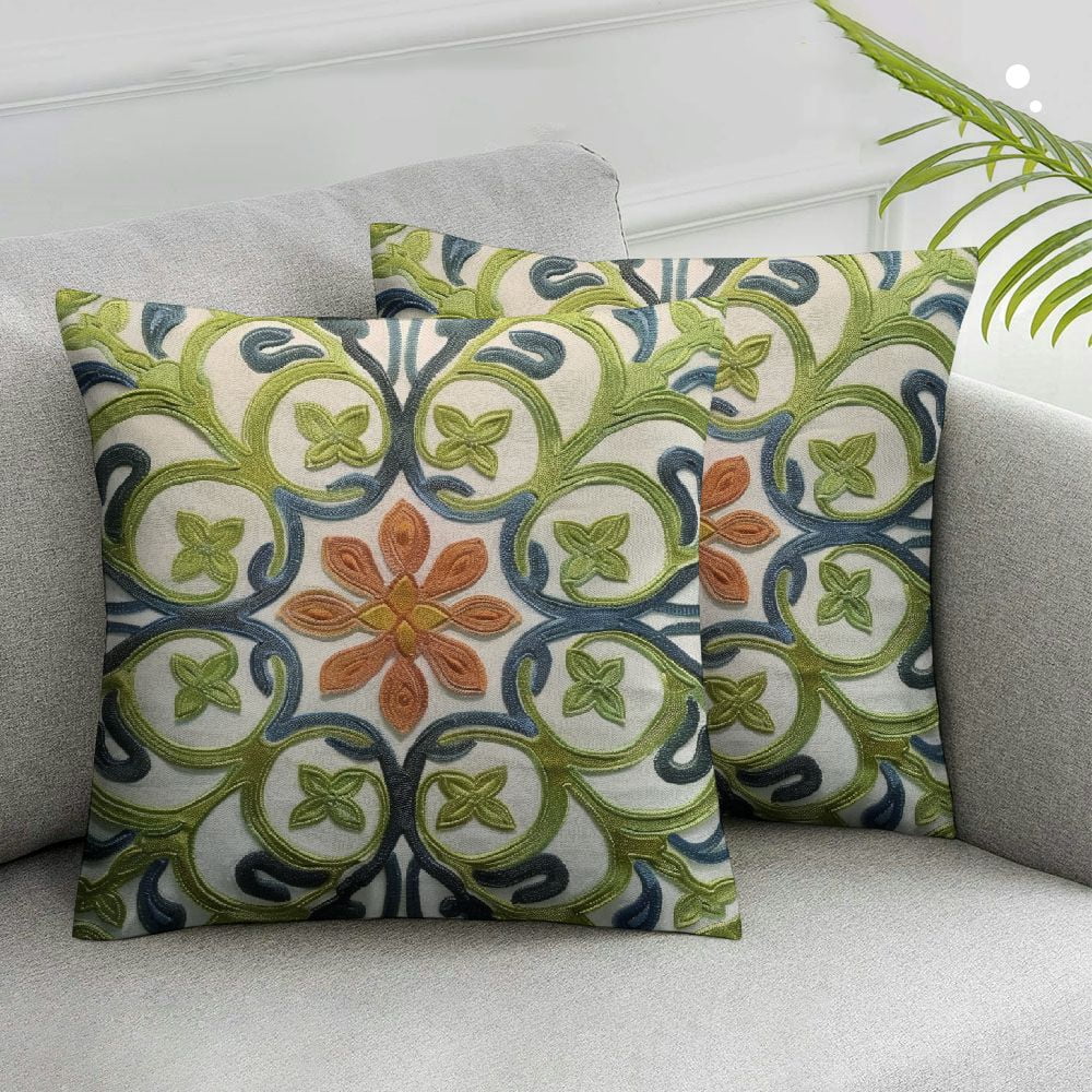CMMY Decorative Throw Pillow Cover, Cozy Chic Cottage Mandala Knit ...