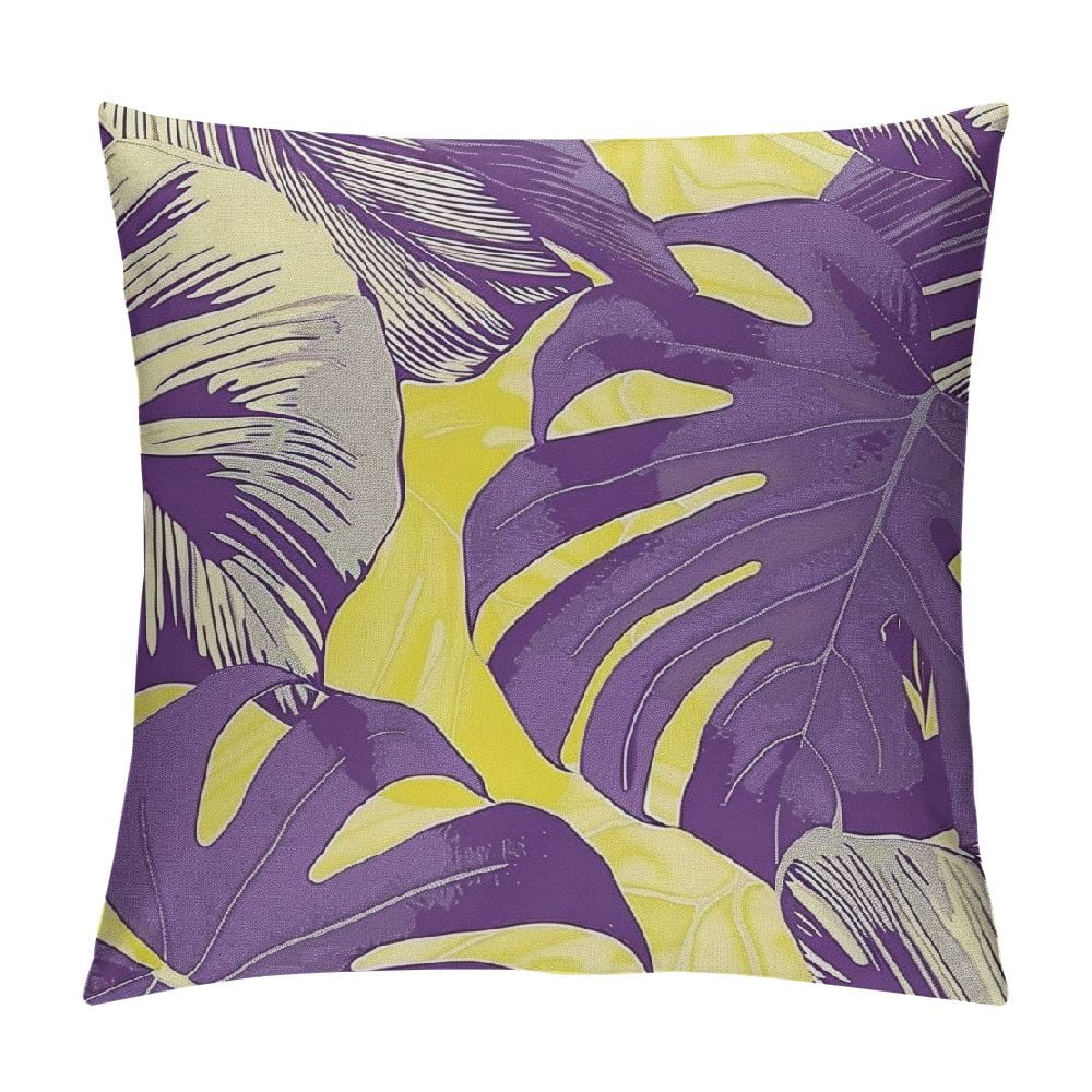 Nawypu Decorative Throw Pillow Cover Cushion Case Purple Aloha Tropical ...