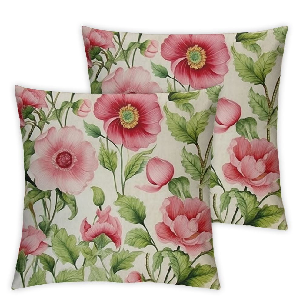 Nawypu Decorative Throw Pillow Cover Textile Beautiful Pink Begonia ...