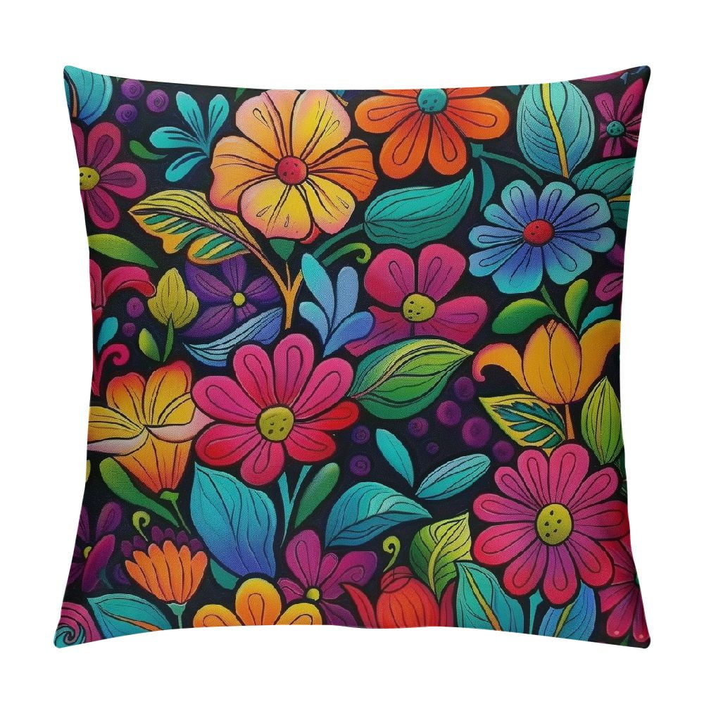 Nawypu Decorative Throw Pillow Covers Cute Colour Flower Rainbow ...