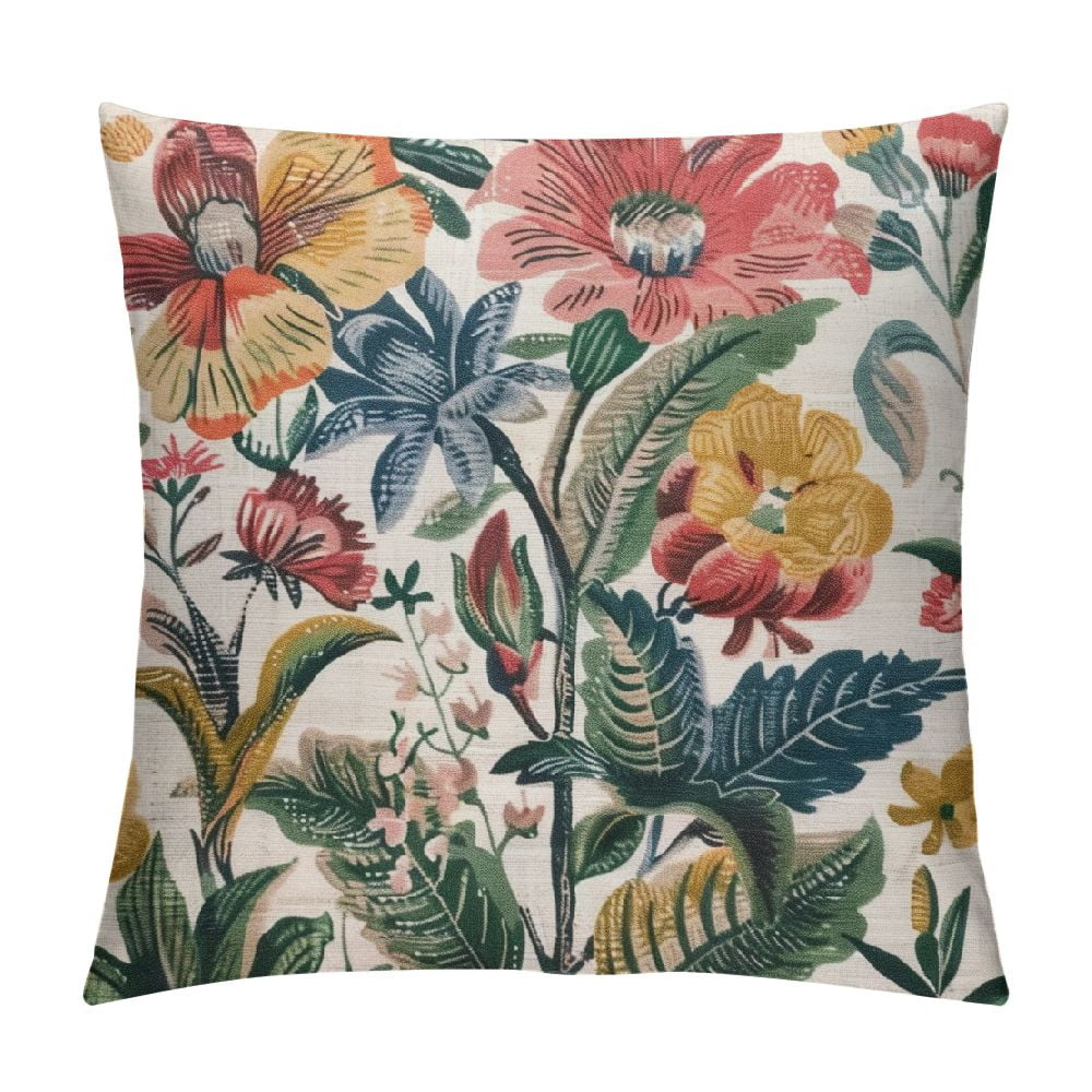 Nawypu Decorative Throw Pillow Covers Floral Spring Pillows Cover Sage ...