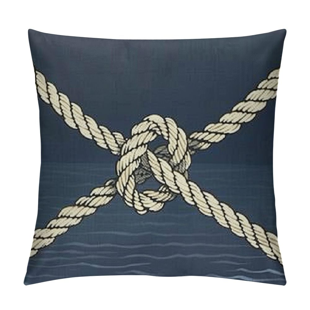 Nawypu Decorative Throw Pillow Covers Nautical Rope Pattern Endless ...