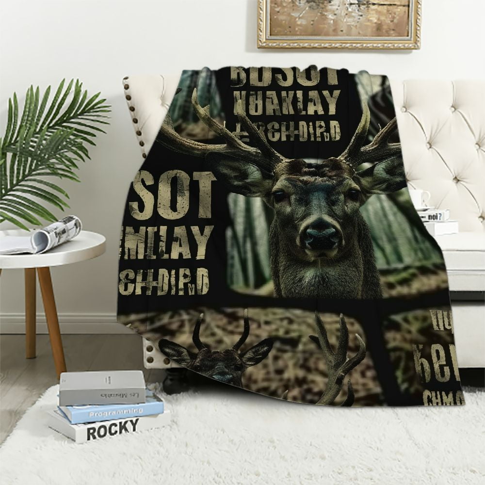 ONETECH Deer Camo Blanket Deer Throw Blankets Gifts for Men Boys Dad ...