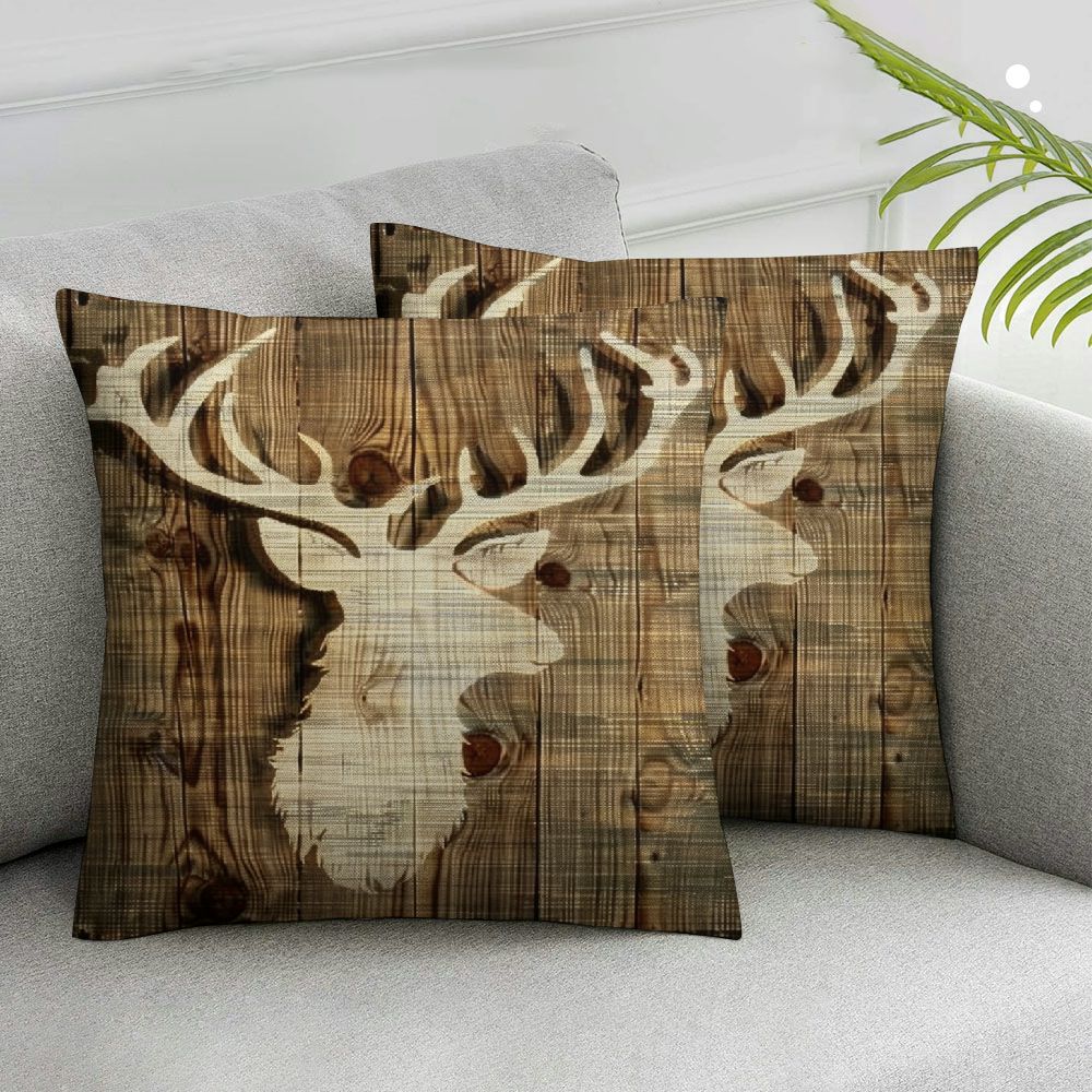 Nawypu Deer Pillow Covers,Rustic Cabin Decor Throw Pillows,Log Cabin ...