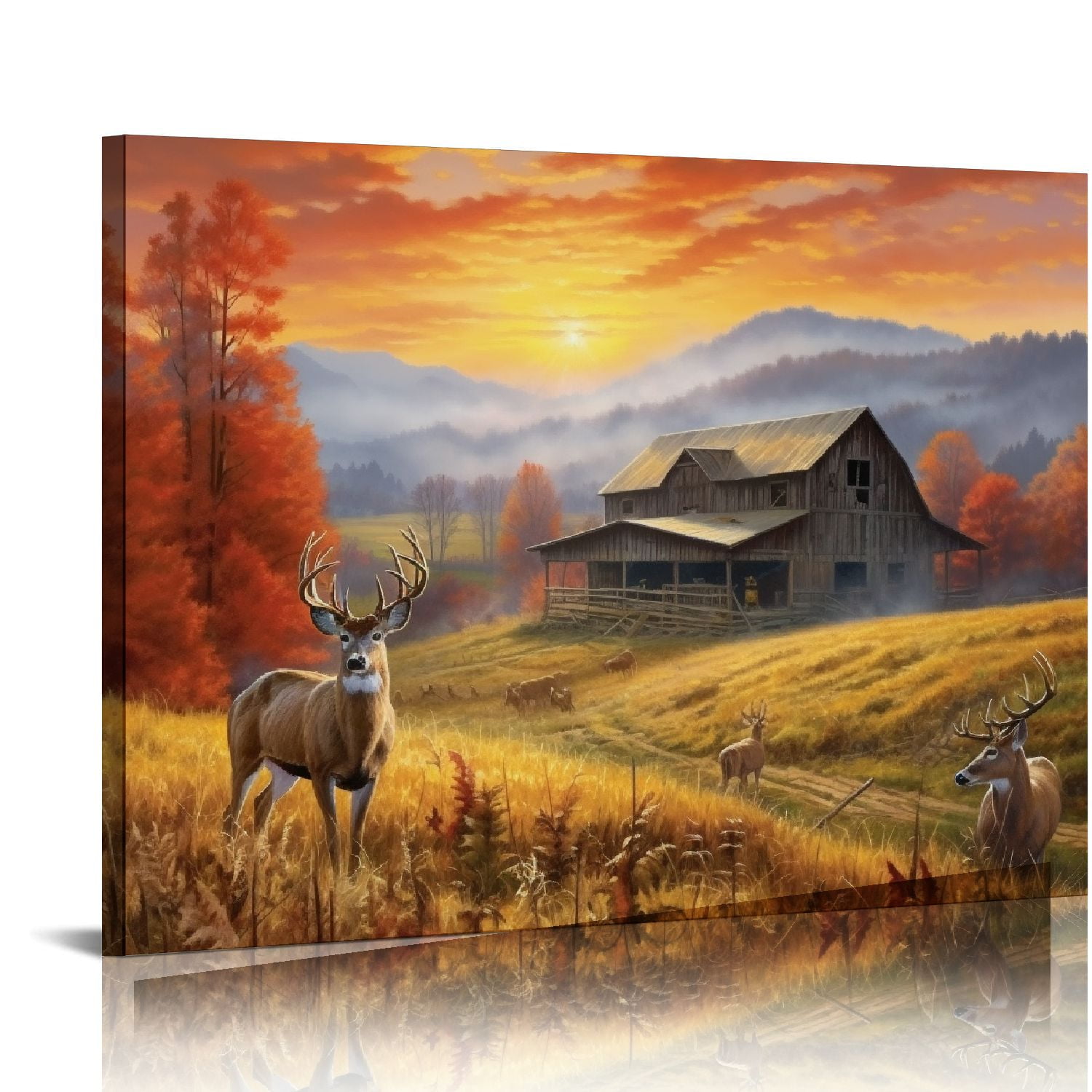 Nawypu Deer Wall Art for Living Room Christmas Wall Art Christmas ...