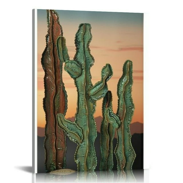 Nawypu Desert at Sunset Southwest Cactus Wall Art Wood Hanging Decor ...
