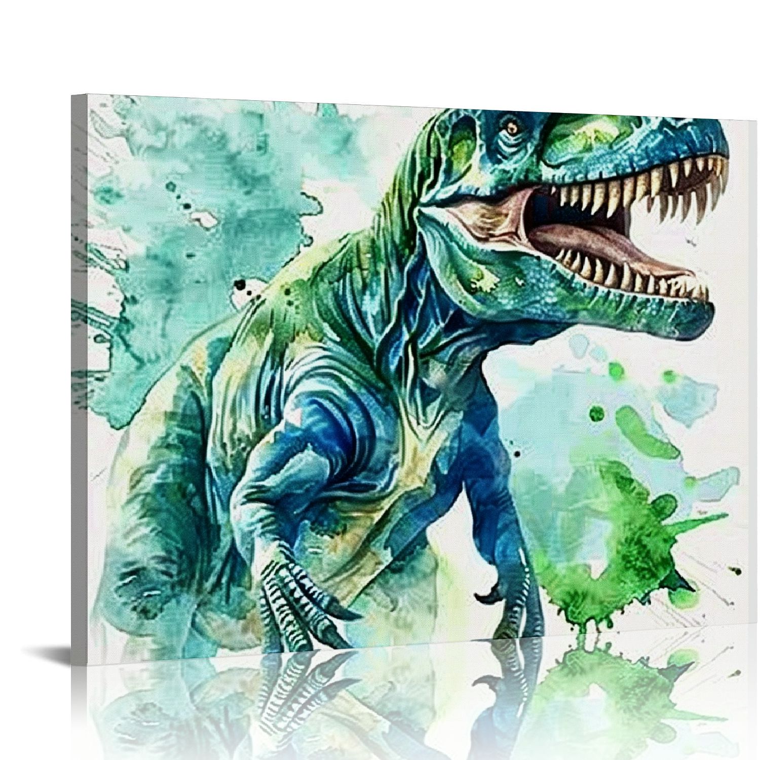 Nawypu Dinosaur Canvas Wall Art Print Watercolor Cute Animal Artwork ...