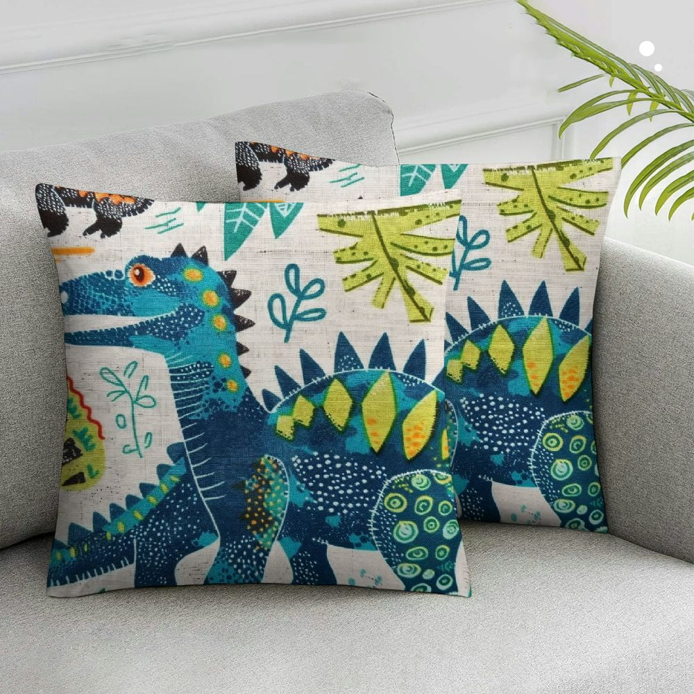 Nawypu Dinosaur Decorative Throw Pillow Cover Case, Dino Colorful Kid ...