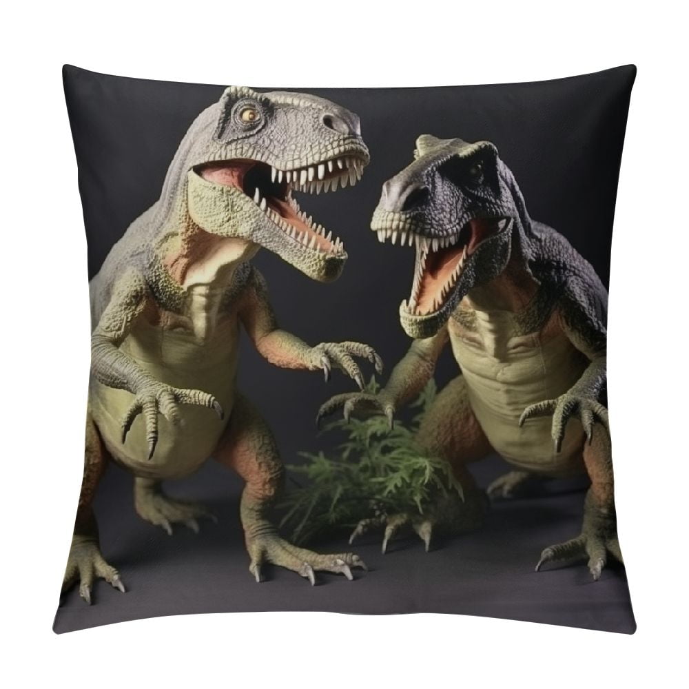 Nawypu Dinosaur Pillow Sham, Tyrannosaurus Rex Pair Facing Off ...