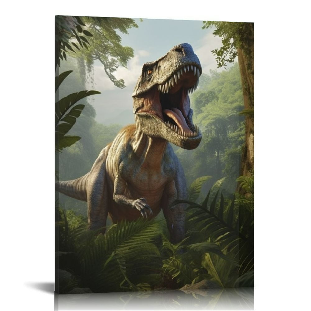 Nawypu Dinosaur Poster Tyrannosaurus Rex Canvas Painting Jurassic ...