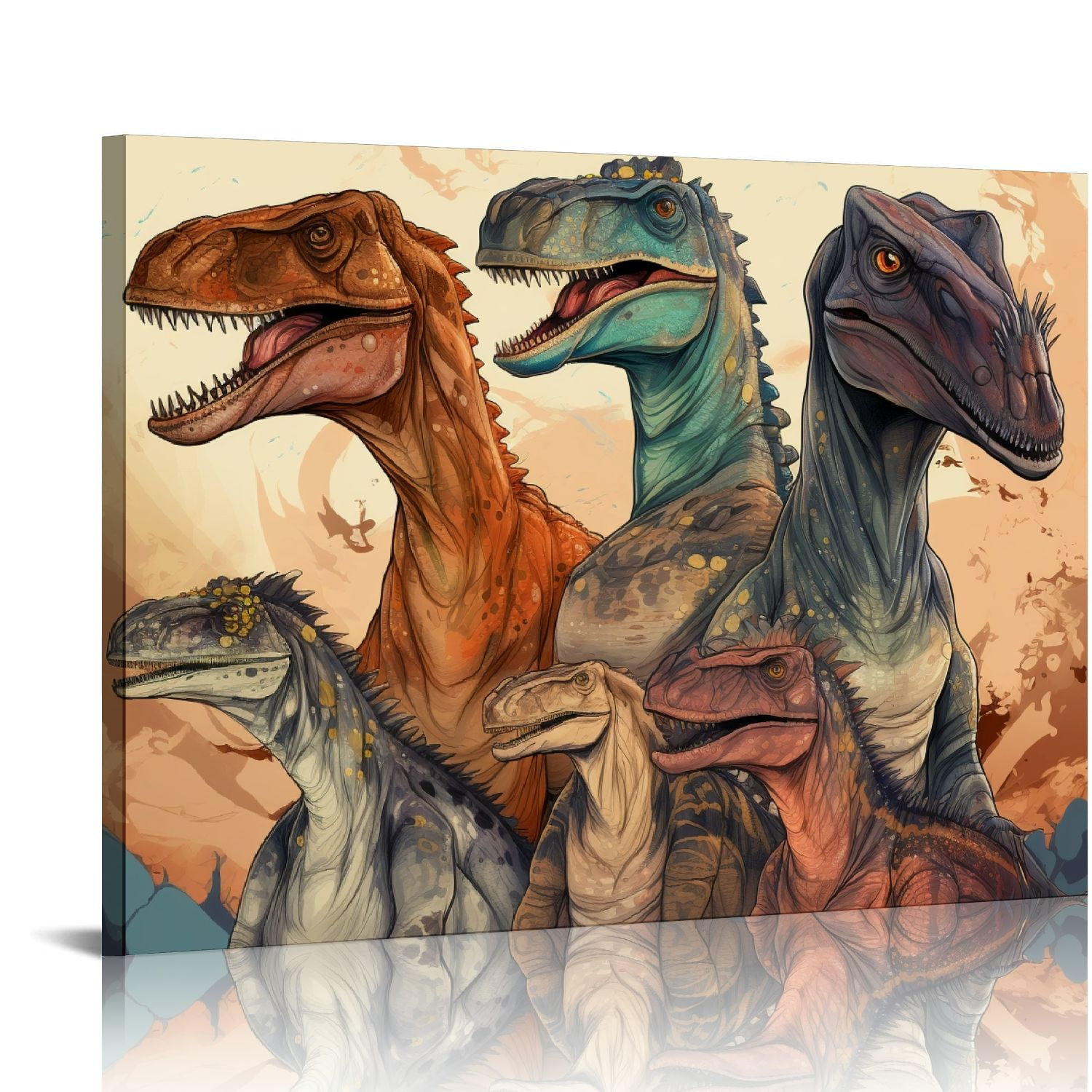 Nawypu Dinosaur Wall Art Cute Dinosaur Pictures Wall Decor for Boy Room ...