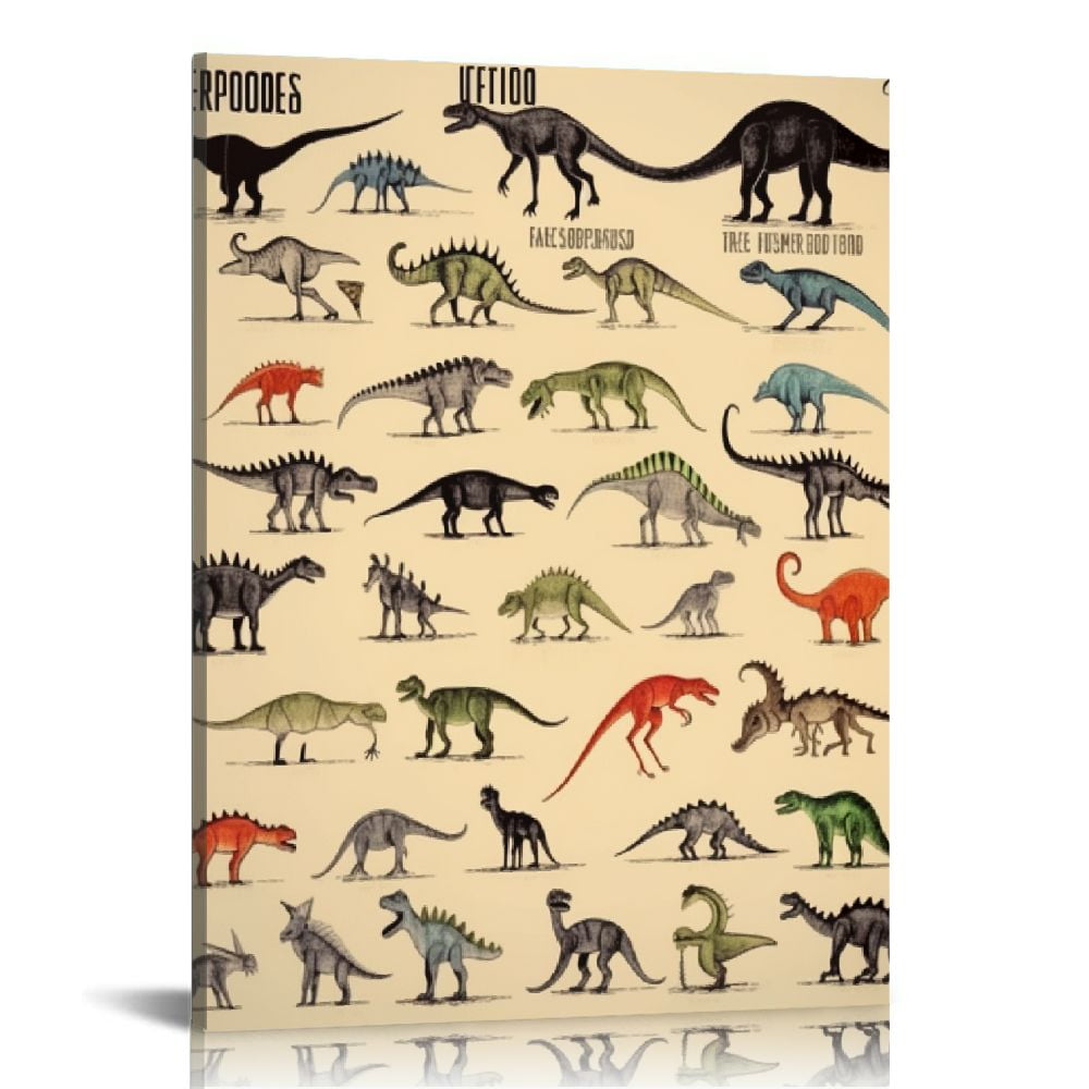Nawypu Dinosaur Wall Art Prints Framed Canvas Art For Office Artwork ...