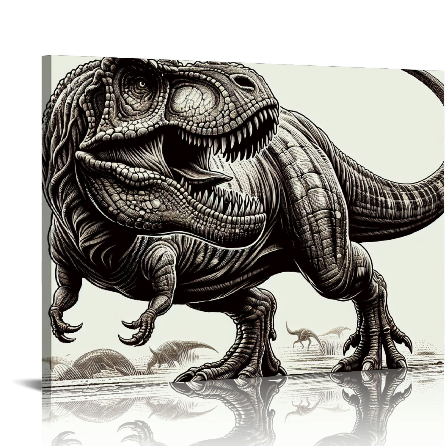 Nawypu Dinosaurs Tyrannosaurus Rex Poster Wall Art Canvas Prints Wall ...