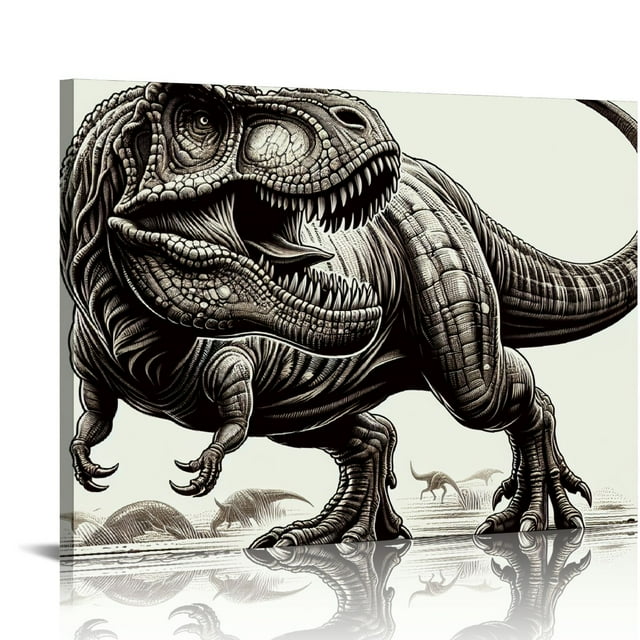 Nawypu Dinosaurs Tyrannosaurus Rex Poster Wall Art Canvas Prints Wall ...