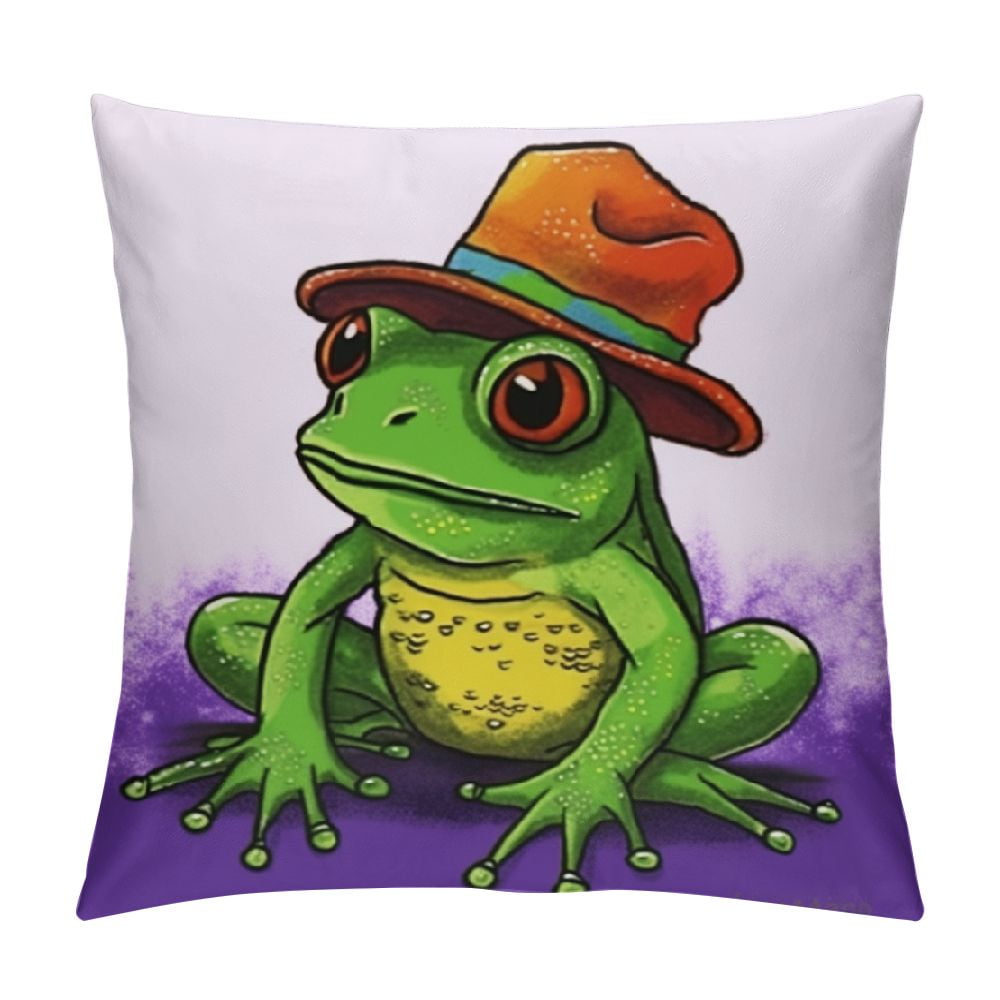 TIAOTIAOHOU Diversity Pillow Covers Funny Cowboy Frog Throw Pillow ...