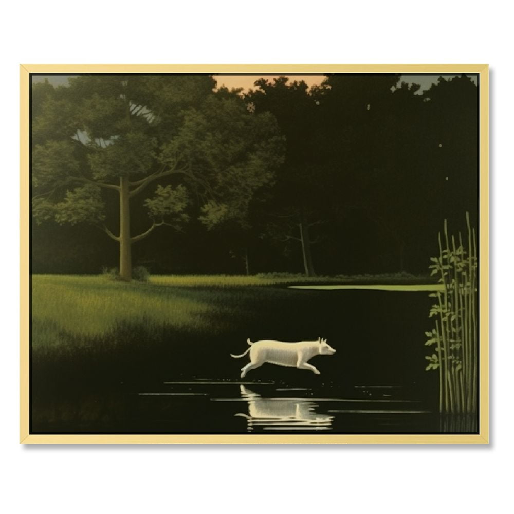 Nawypu Diving Pig Michael Sowa Dock Flying Pig Animals Funny Poster ...