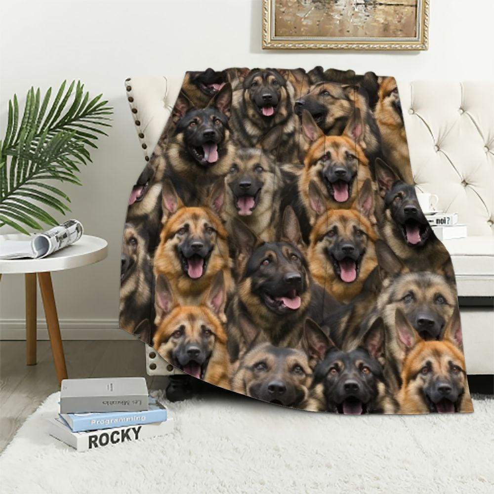 Nawypu Dog Blanket for Kids Adults, German Shepherd Dog Animal Pattern ...
