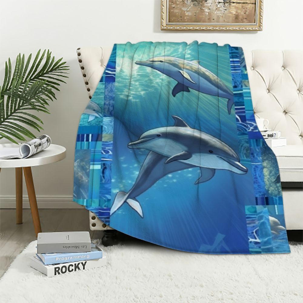 Nawypu Dolphin Blanket for Women Girls Soft Cozy Dolphin Animal Throw ...