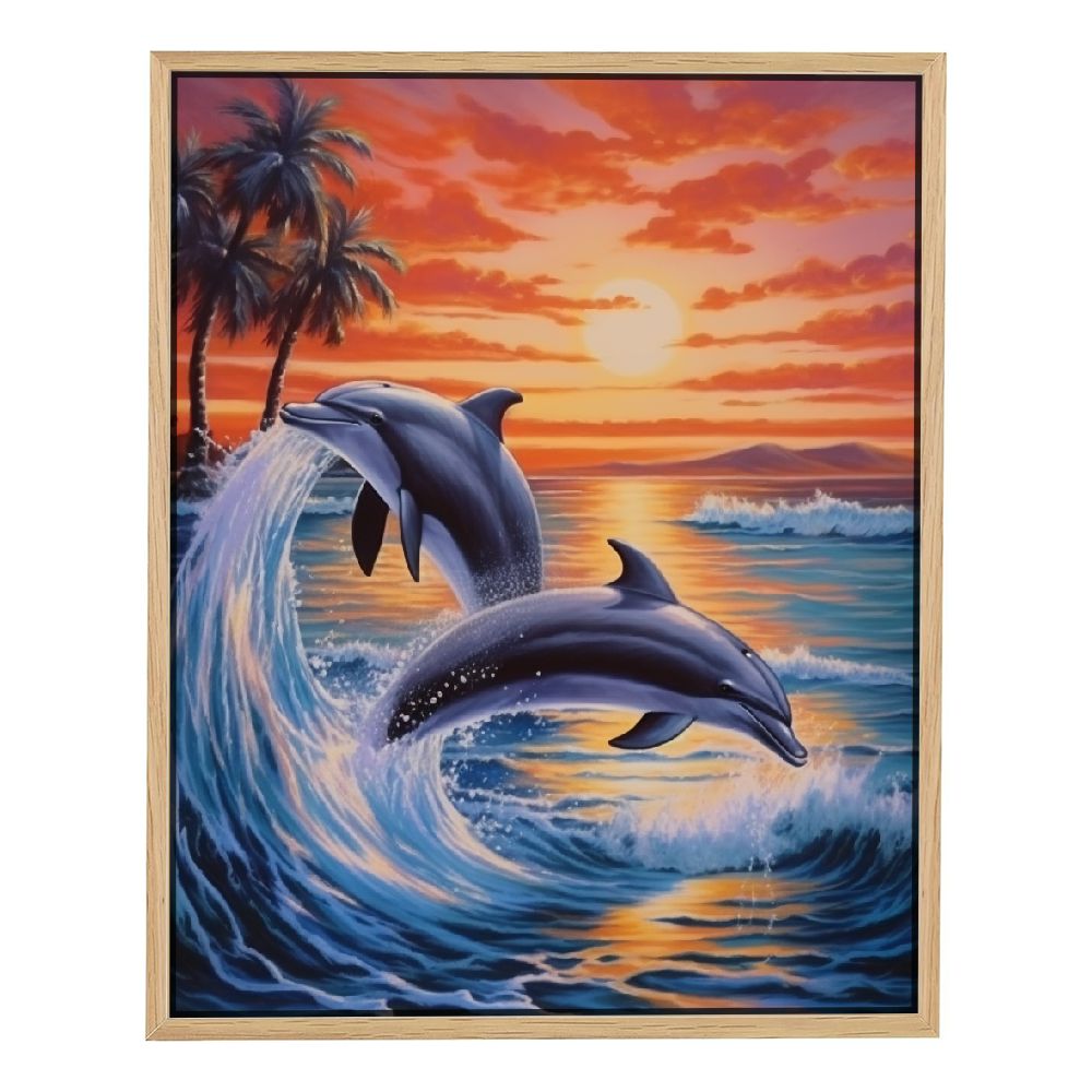 Nawypu Dolphin Sunset Canvas Wall Art Animal Painting Art Decor Prints ...