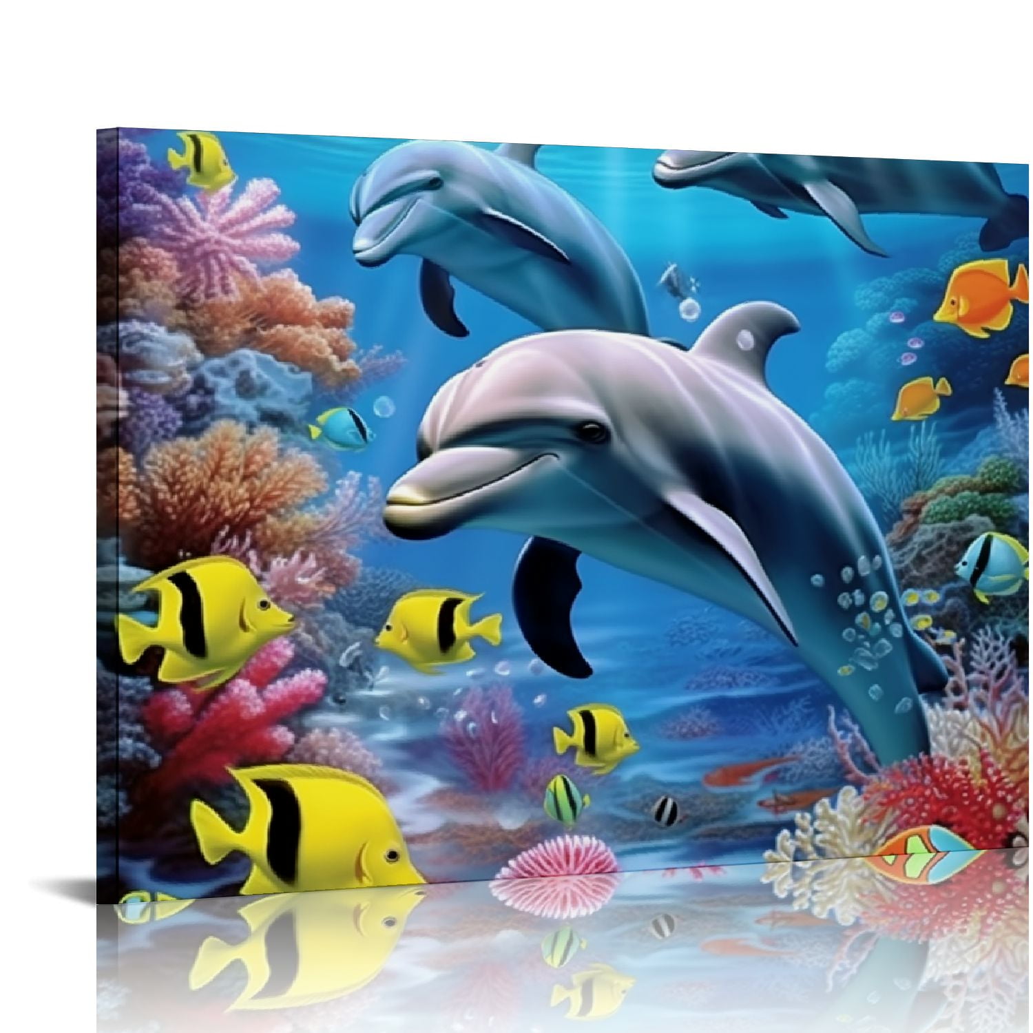 Nawypu Dolphin Wall Art Dolphin Ocean Pictures Wall Decor Underwater ...