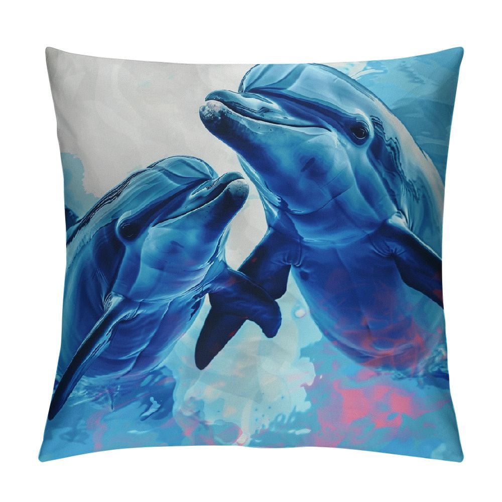 Nawypu Dolphins Bed Pillow Covers, Lovely Ocean Dolphin Decorative ...