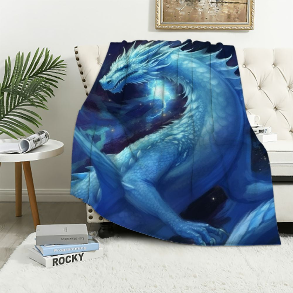 Nawypu Dragon Blanket Throw Plush Soft Flannel Blankets for Girls Boys ...
