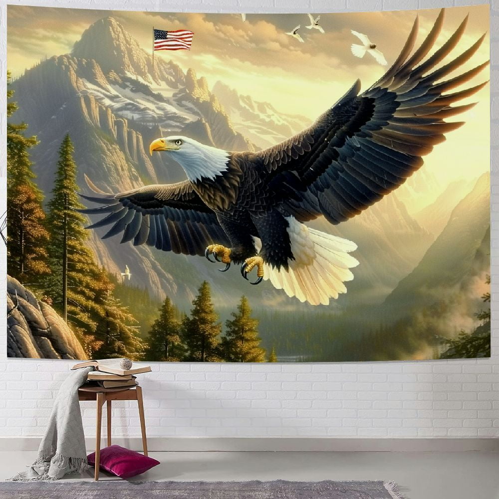 Nawypu Eagle Wall Tapestry, Bald Eagle Tapestry, Bird Hanging Tapestry ...