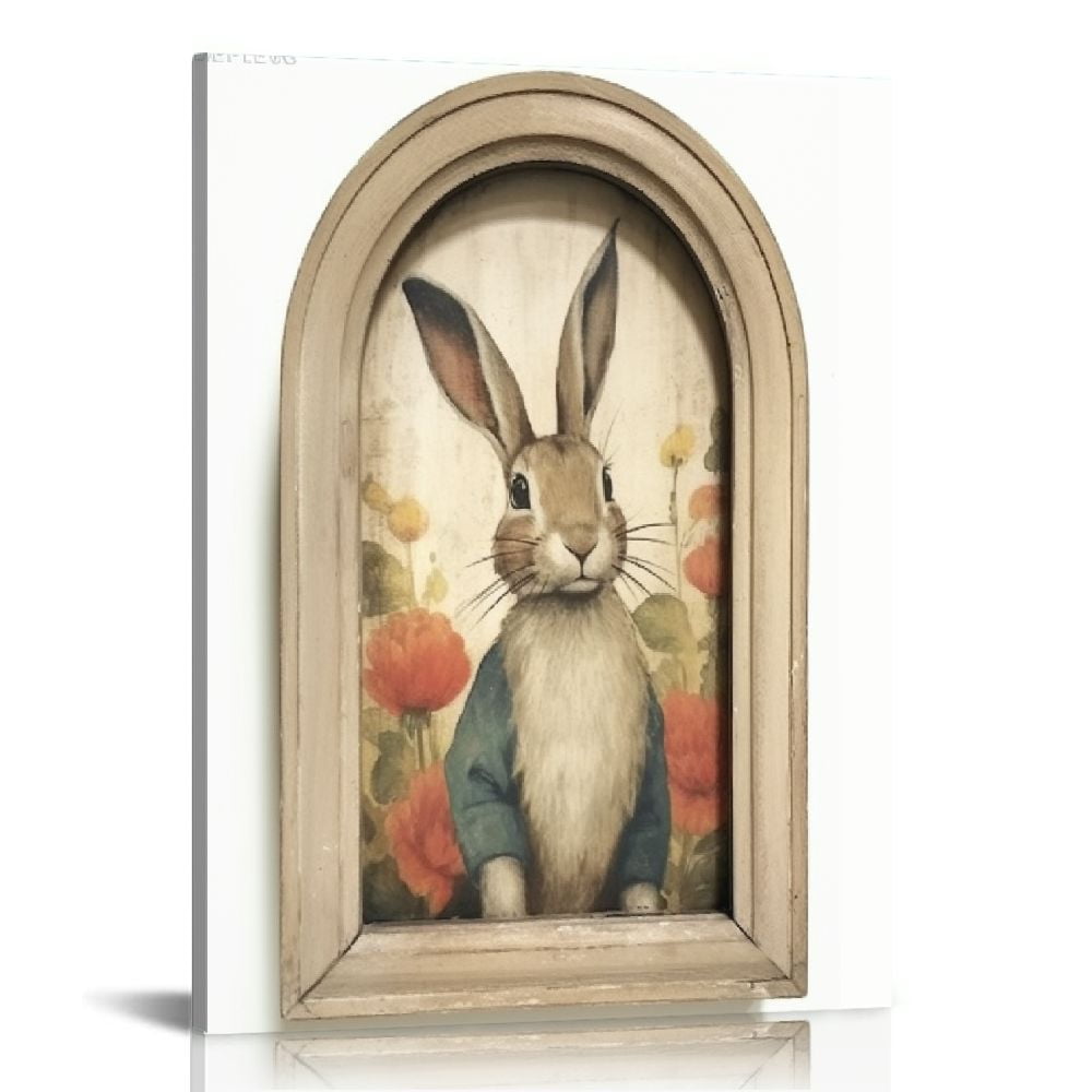 Nawypu Easter Bunny Picture Rabbit Wall Art Cute Animal Artwork Room ...