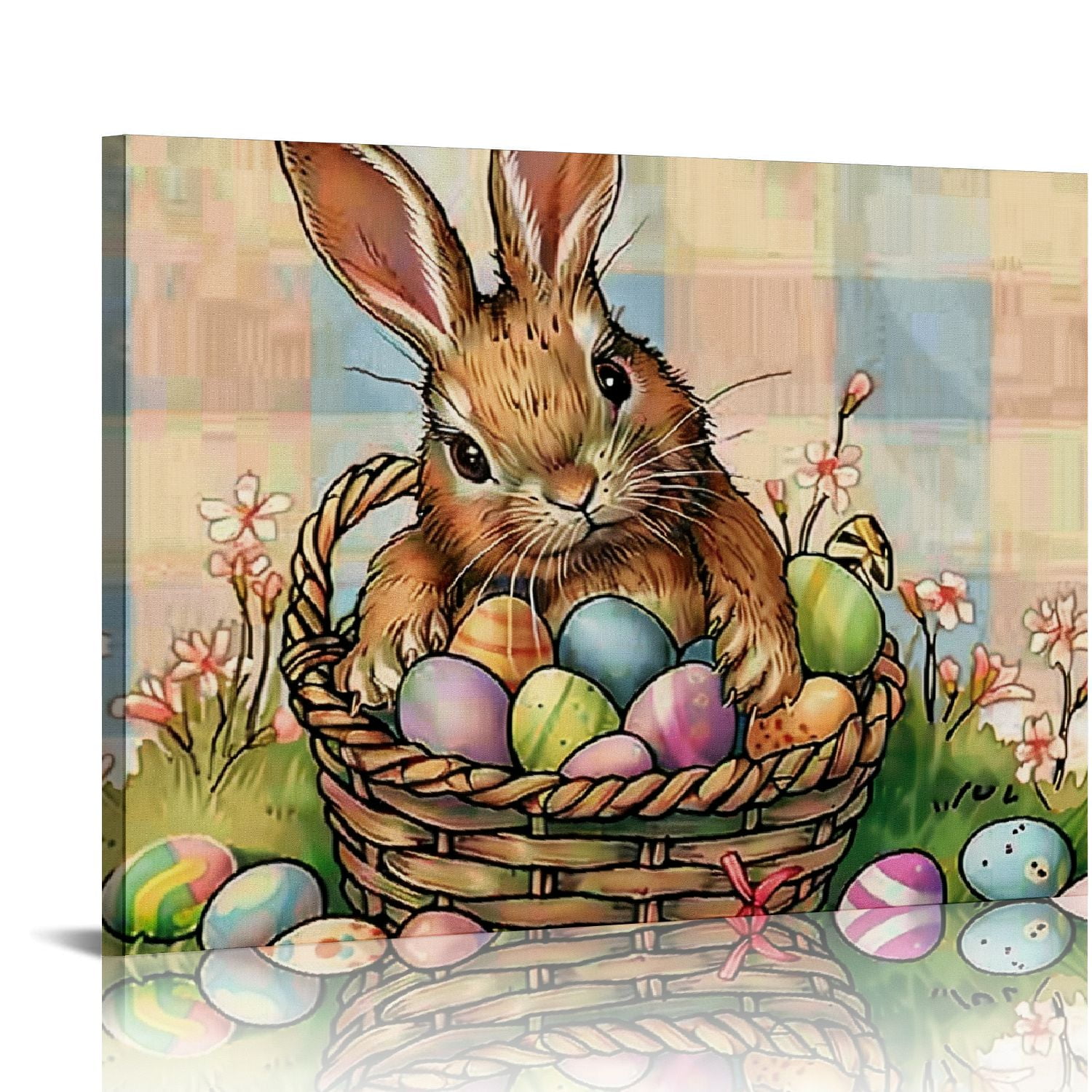 Nawypu Easter Bunny Wall Art For Living Room/Bedroom, Canvas Bathroom ...