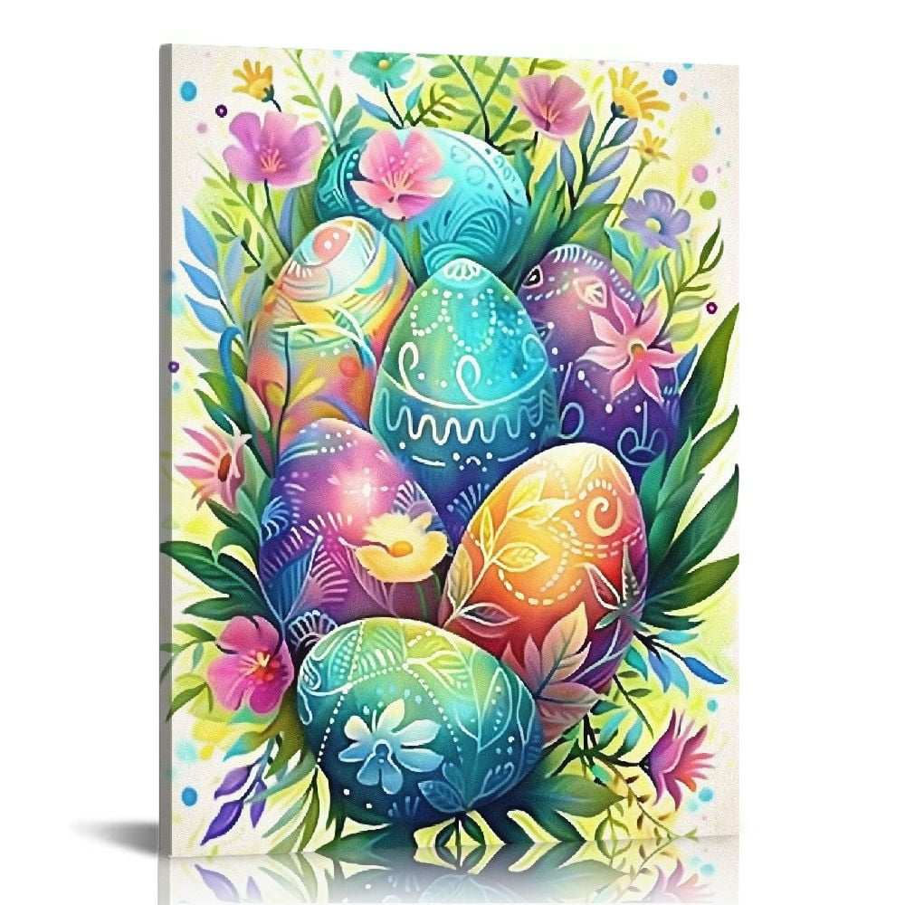 Awypu Easter Egg Wall Art Colorful egg picture wall decoration Happy ...