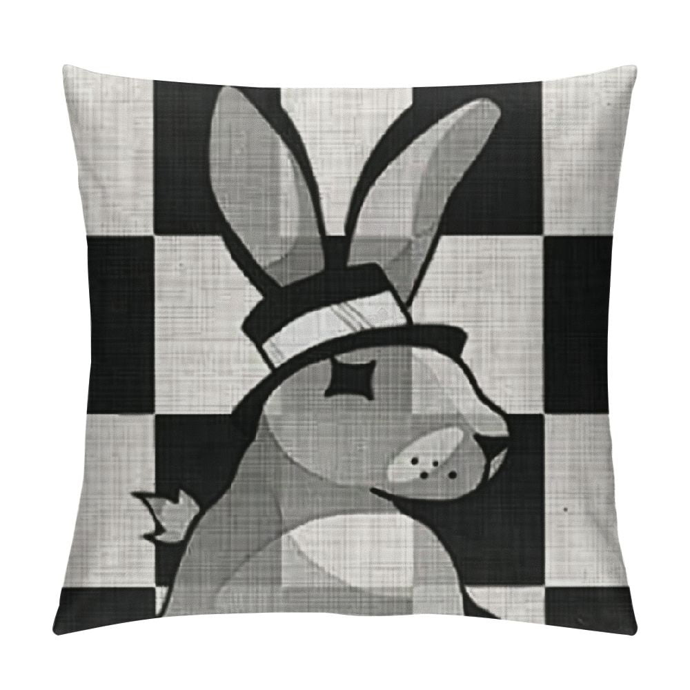 Nawypu Easter Pillow Covers Buffalo Check Plaid Rabbit Truck Pillow Egg ...