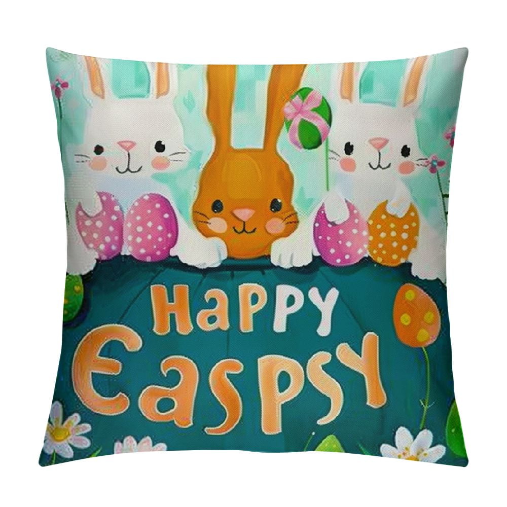 Nawypu Easter Pillow Covers Easter Decorations for Home Bunny Truck ...