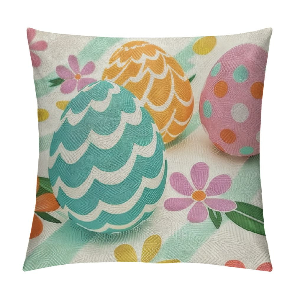 Nawypu Easter Pillow Covers Easter Colorful Egg Decor for Throw Pillows ...