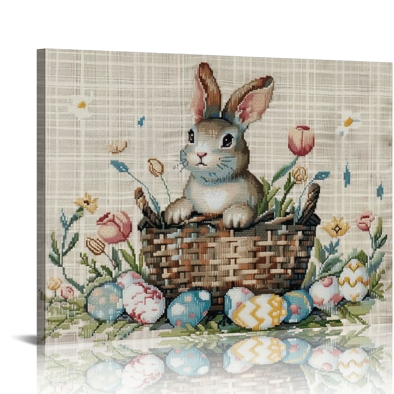 Nawypu Easter Plaid Black Wall Art For Living Room/Bedroom, Canvas ...