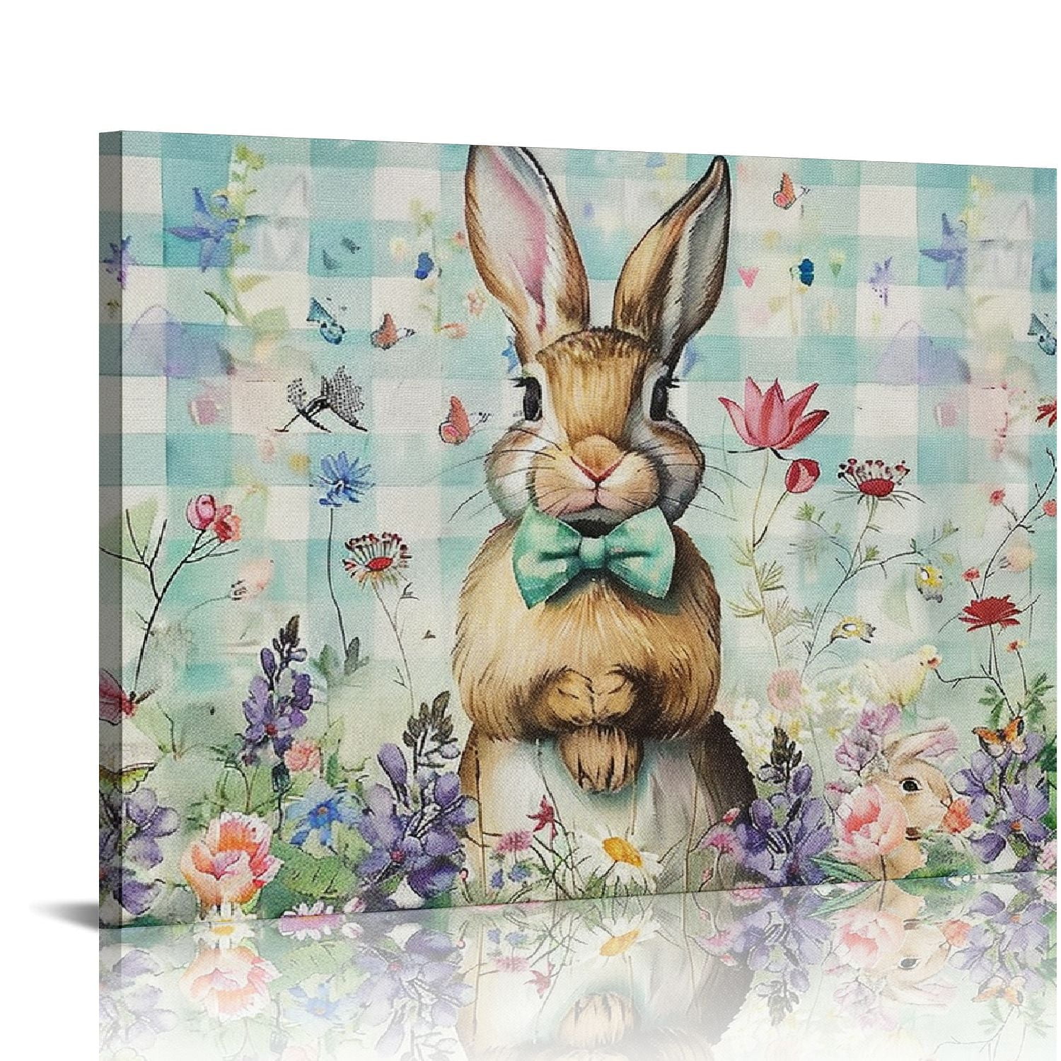 Nawypu Easter Rabbit Wall Art For Living Room/Bedroom, Canvas Bathroom ...