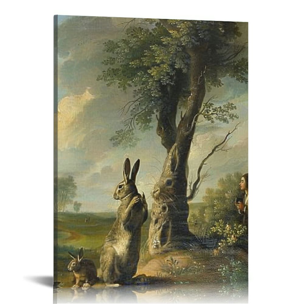 Nawypu Easter Rabbits Wall Art Bunny Extra Large Framed Wall Art ...