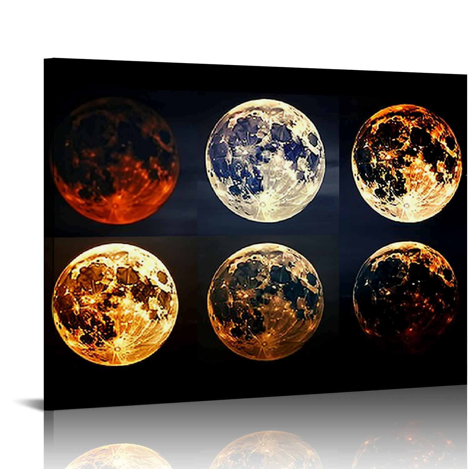 Nawypu Eclipse of the Moon Wall Decor Black and White Canvas Print ...