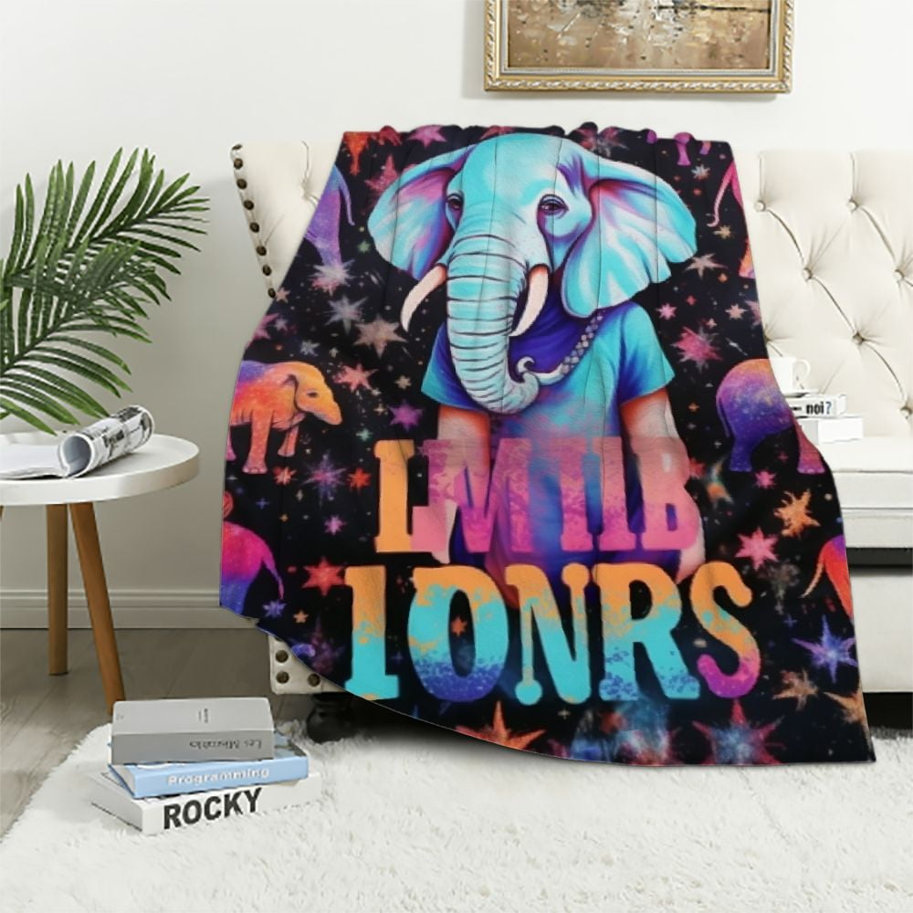 Nawypu Elephant Blanket Elephant Gifts for Women Starry Sky Elephant ...