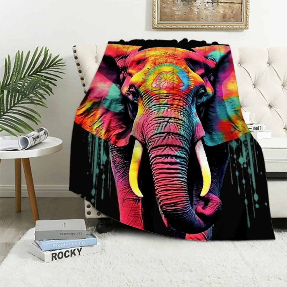 Nawypu Elephant Blanket Super Soft Warm Elephant Throw Blanket ...