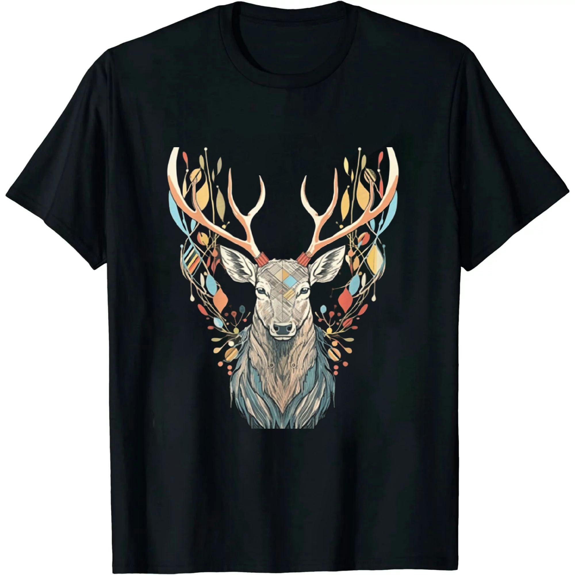 Nawypu Elk Head / Face Artistic Illustration Graphic T-Shirt - Walmart.com