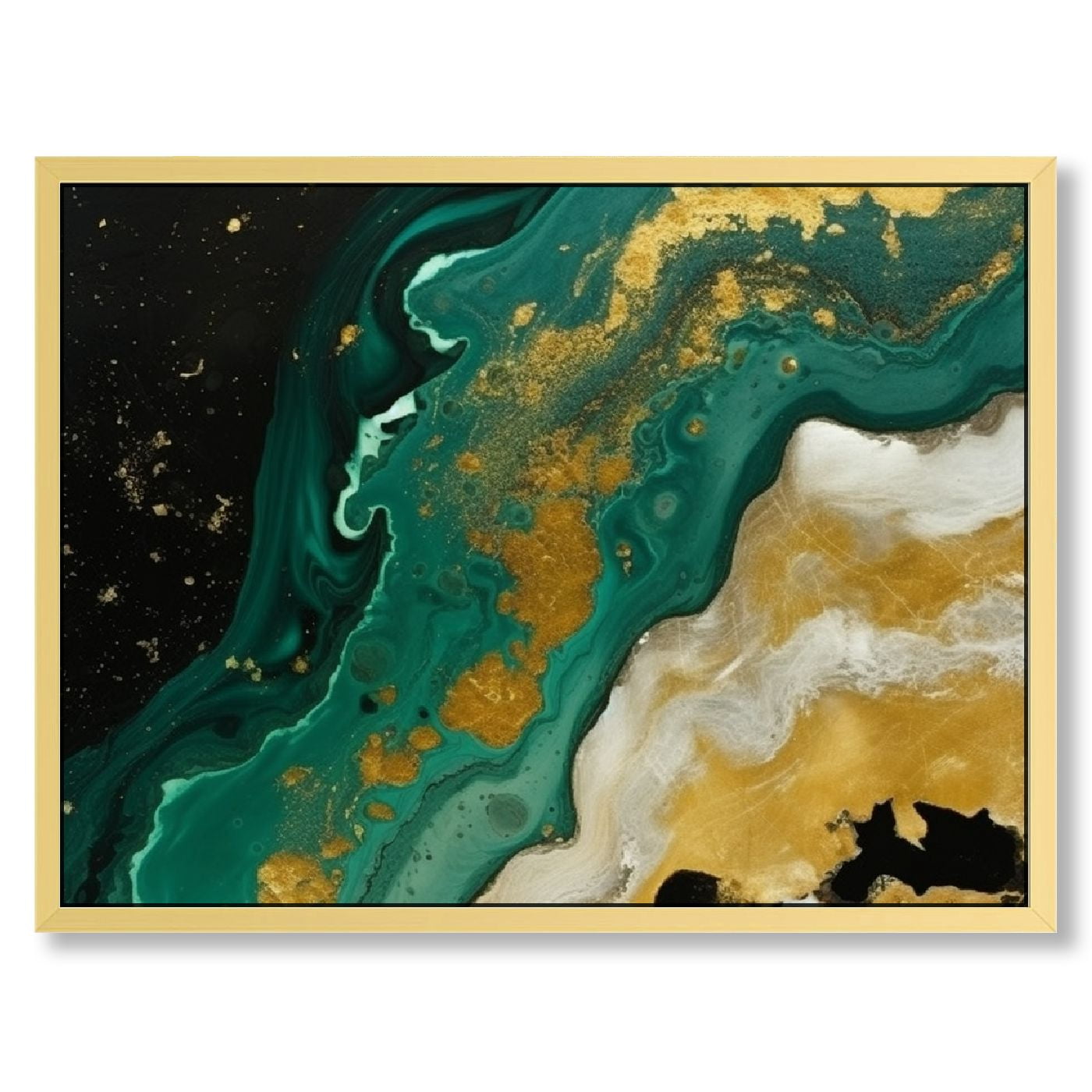 Nawypu Emerald Green Gold Wall Decor Abstract Marble Pictures Canvas ...