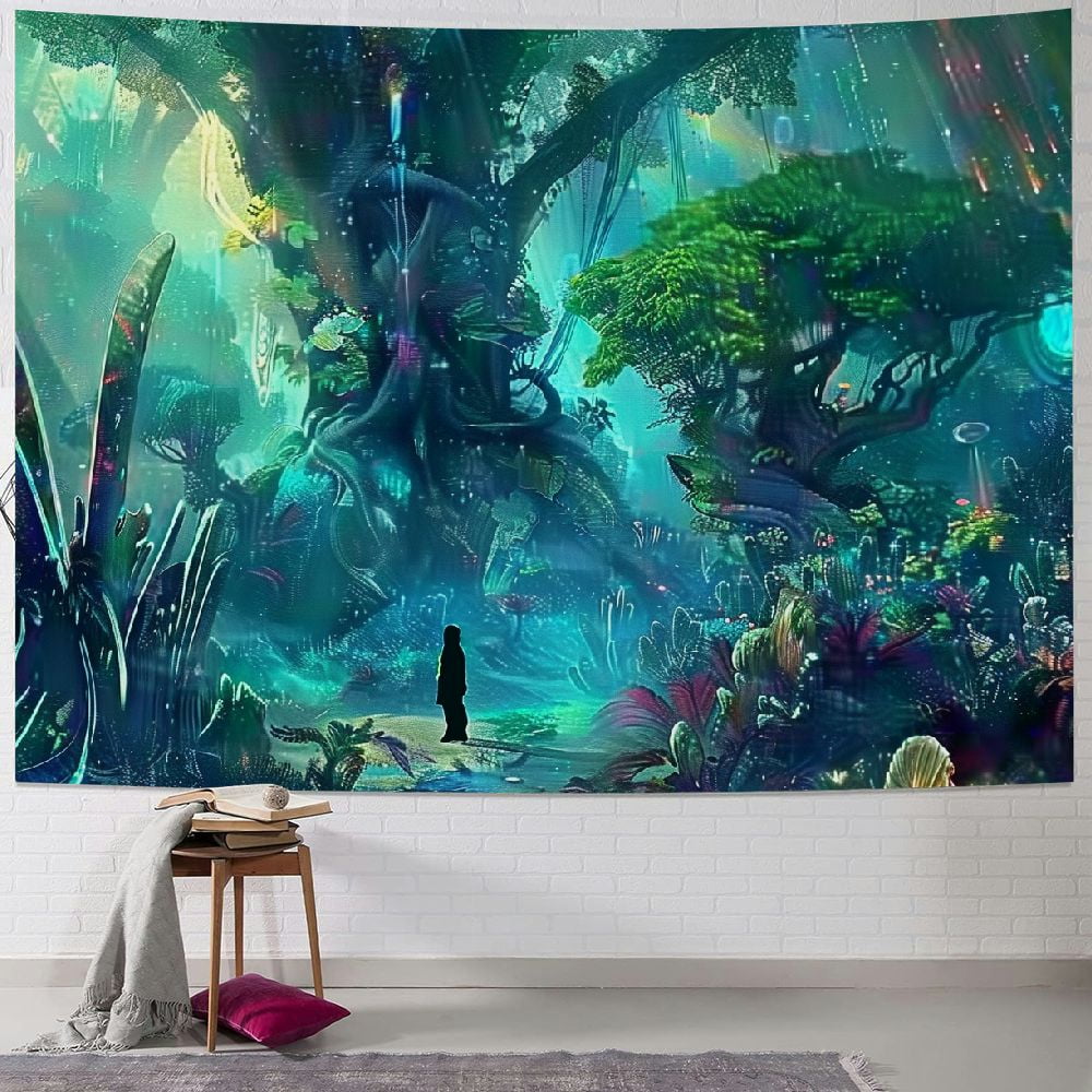 Nawypu Enchanted Forest Tapestry Mushroom Plant Fairy Tale Tree Jungle ...