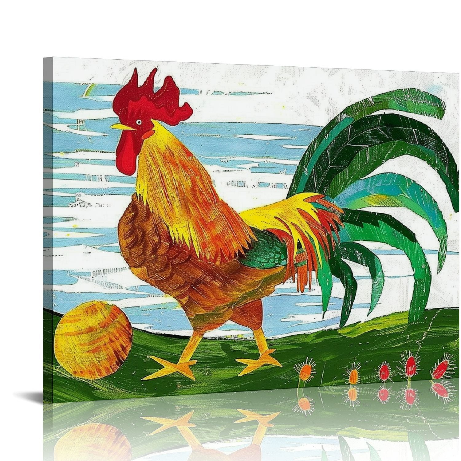 Nawypu Eric Carle's Rooster Canvas Wall Art, Green - Walmart.com