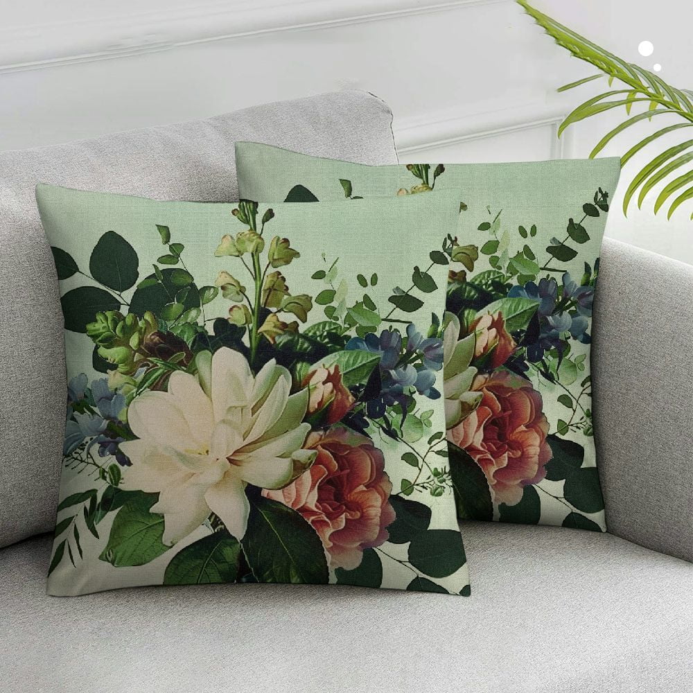 Nawypu Eucalyptus Leaves Pillow Covers Set of 2 Quote Home Sweet Home ...