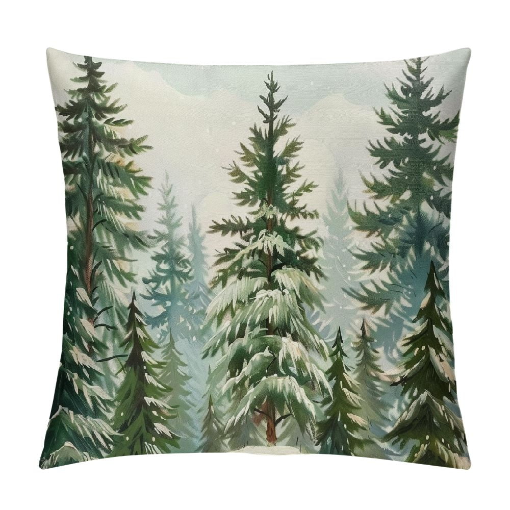 Nawypu Evergreen Pillow Covers Birch Tree Forest Decorative Nature ...