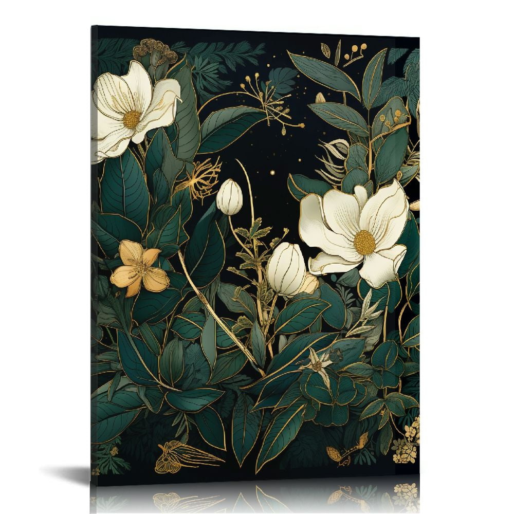 Nawypu FRAMED Botanical Plant Canvas Wall Art | Boho Plant Wall Decor ...