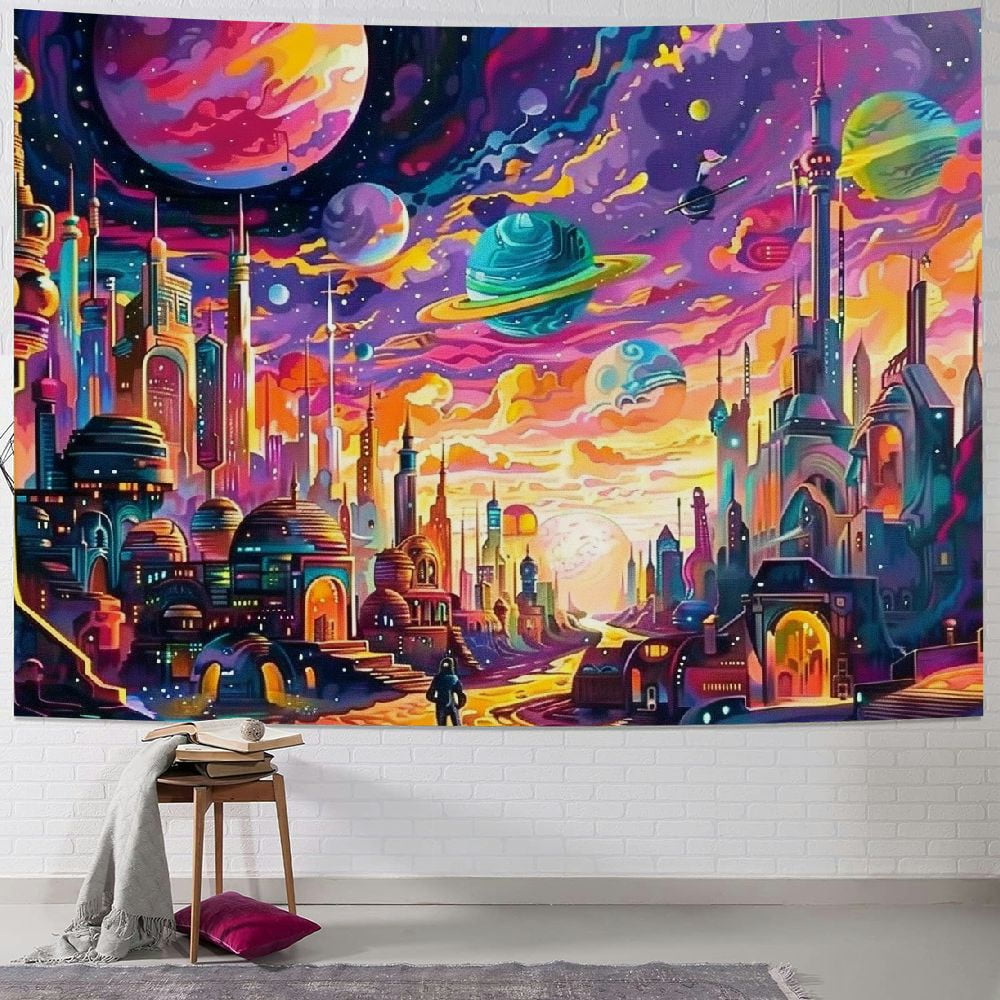 Nawypu Fairy Castle Tapestry Watercolor Fantasy Aesthetic Art ...