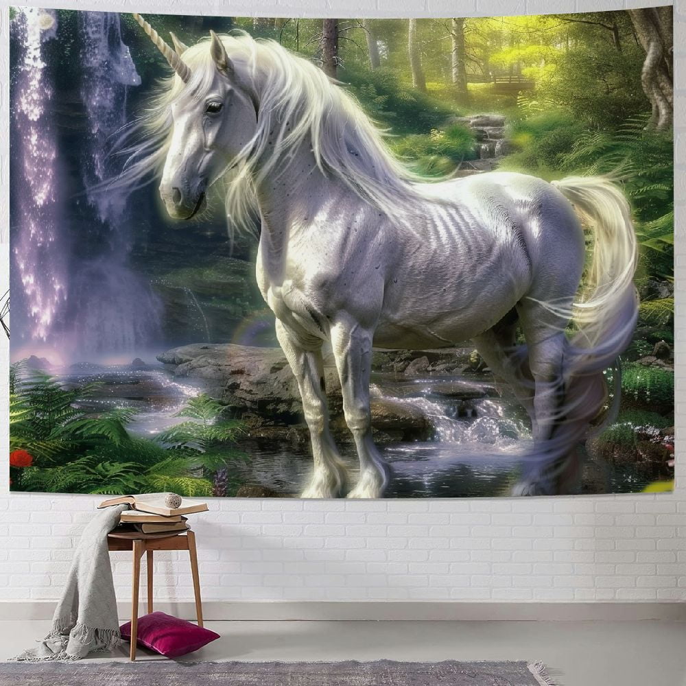 Nawypu Fairy Tale World Tapestry Unicorn Tapestry Wall Hanging Magical ...